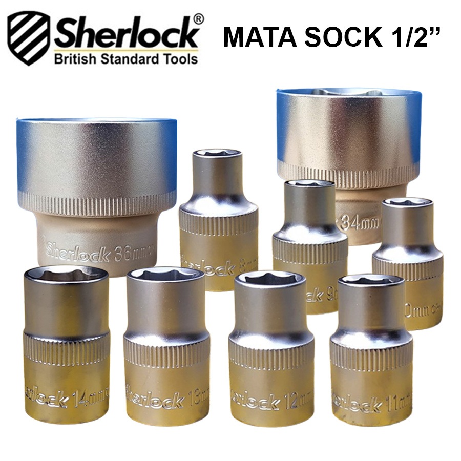 Jual Kunci Shock 8 - 36 mm 6 PT Original Sherlock 1/2 inch 6 PT Mata ...
