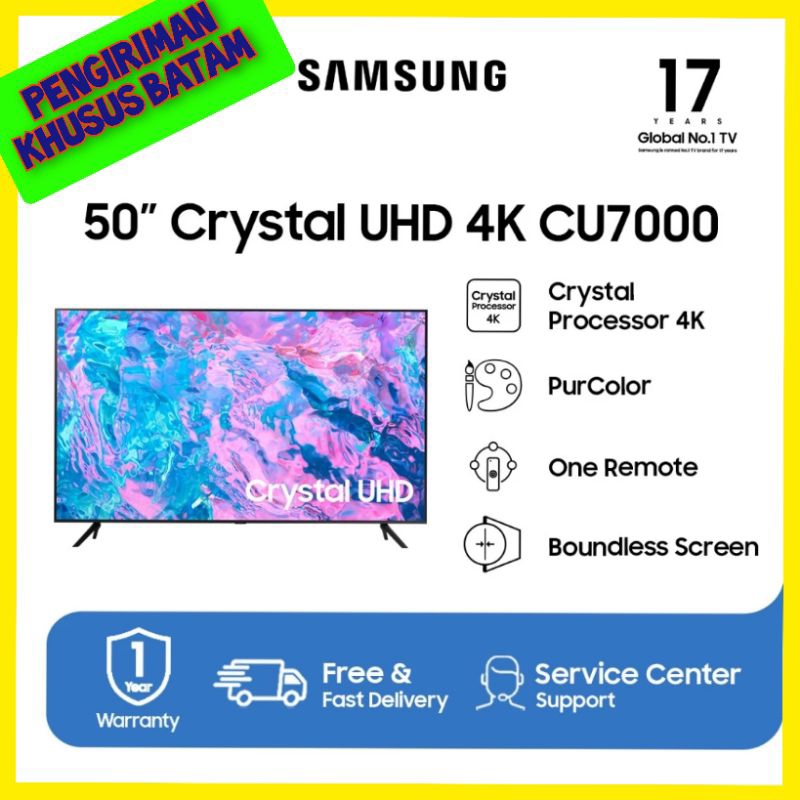 Jual SMART TV SAMSUNG 50CU7000 Crystal UHD 4K GARANSI RESMI (KHUSUS BATAM) | Shopee Indonesia