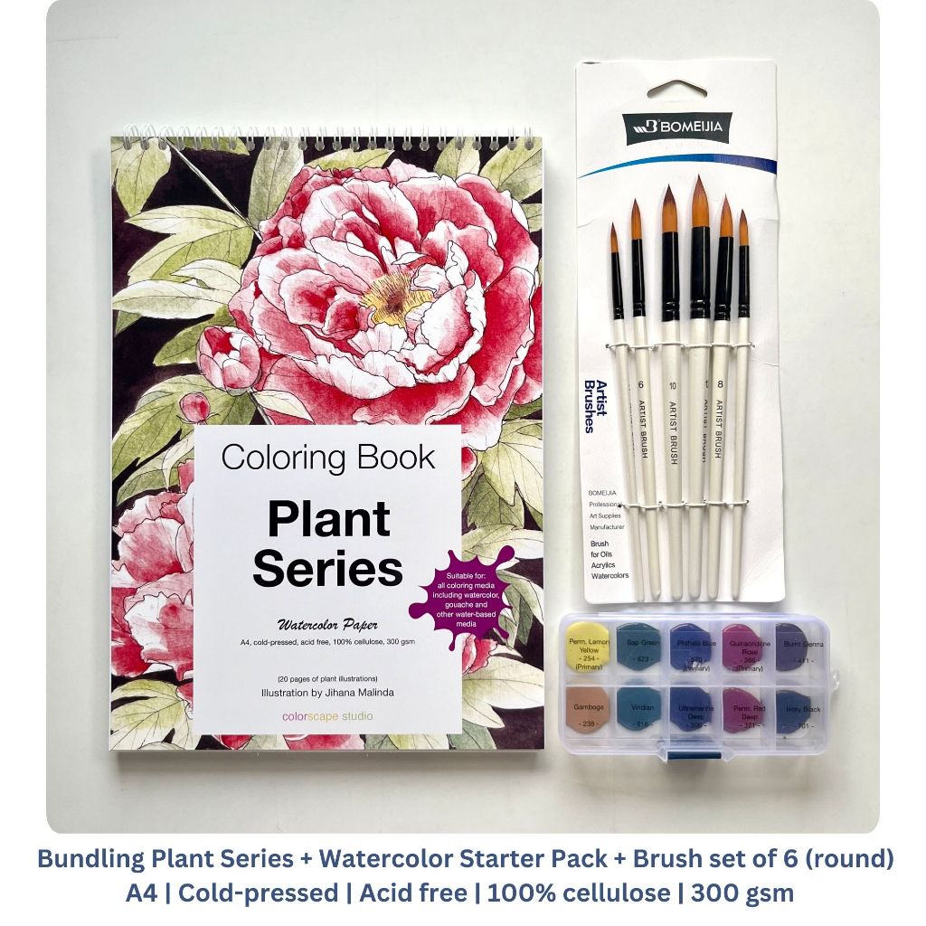 Jual Colorscape Watercolor Coloring Book - Plant Series - Buku Mewarnai ...
