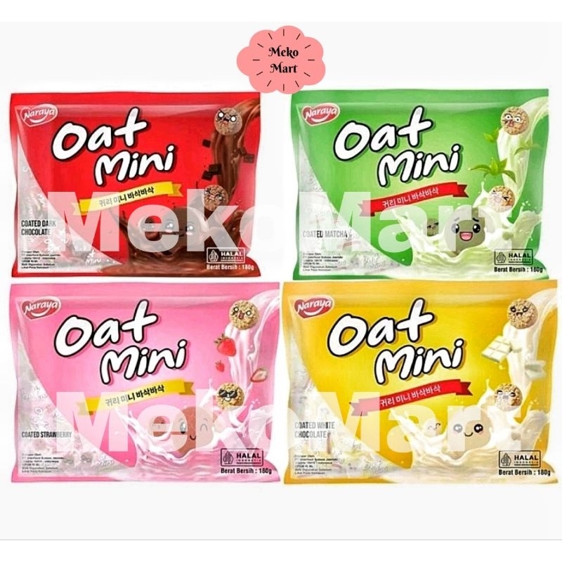 Jual Naraya Oat Mini 180gr Choco / Matcha / Milk / Strawberry | Shopee ...