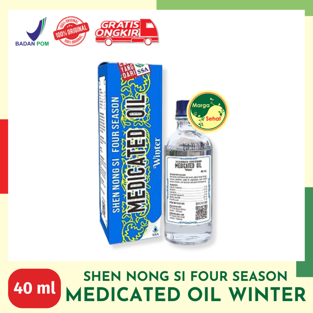 Jual MEDICATED OIL WINTER 40ML / SHEN NONG SI KEMASAN BIRU / SECIYU ...
