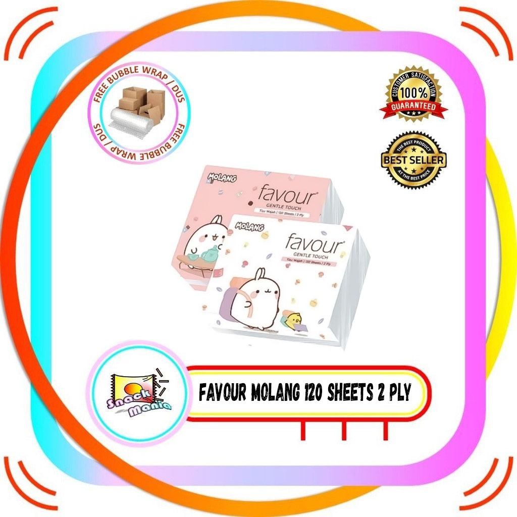 Jual Favour Molang Mini Soft Pack Facial Tissue ~ 120 Sheets 2 ply Tisu ...