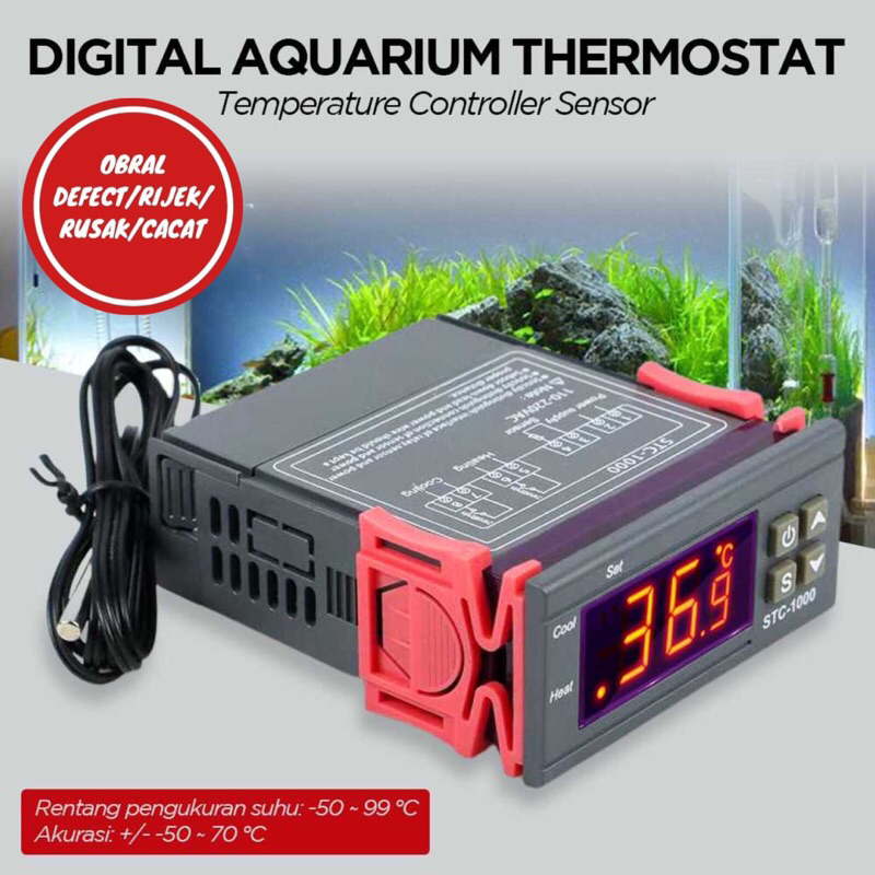 Jual [OBRAL RIJEK] Aquarium Digital Thermostat Temperature Controller Sensor - STC-1000 | Shopee ...