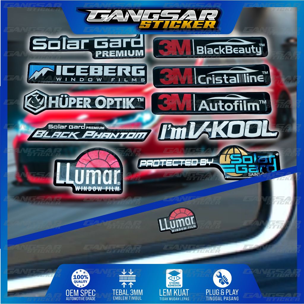 Jual Emblem kaca film mobil / stiker kaca film mobil / emblem vkool ...
