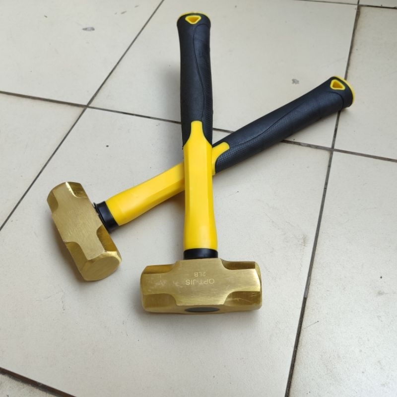 Jual Palu kuningan OPT Brass Hammer 1/2 kg 1 kg 2 kg Fibre Handle ...