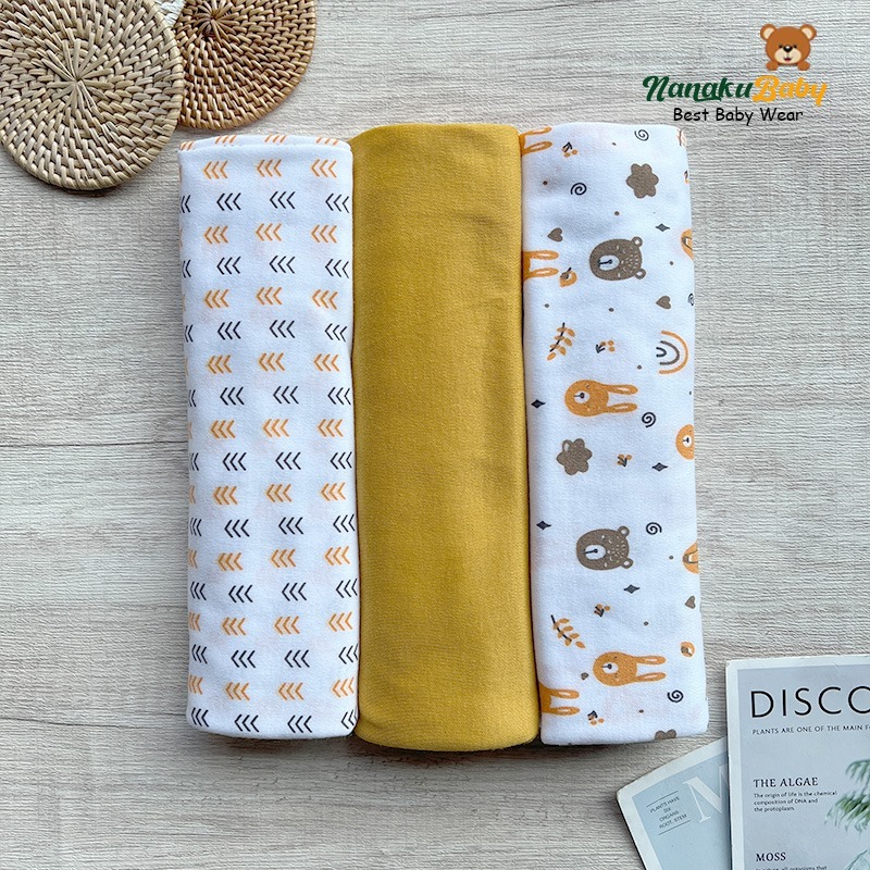 Jual Nanaku Baby - (Series Mustard) Bedong Bayi Newborn Isi 3 Pcs ...