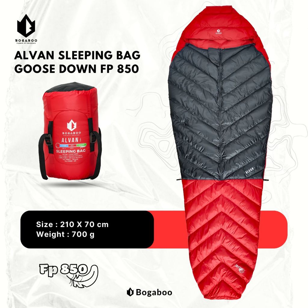 Jual Sleeping bag goose down BOGABOO ASLI BULU ANGSA 100 % insulated waterproof 3 layer fill ...
