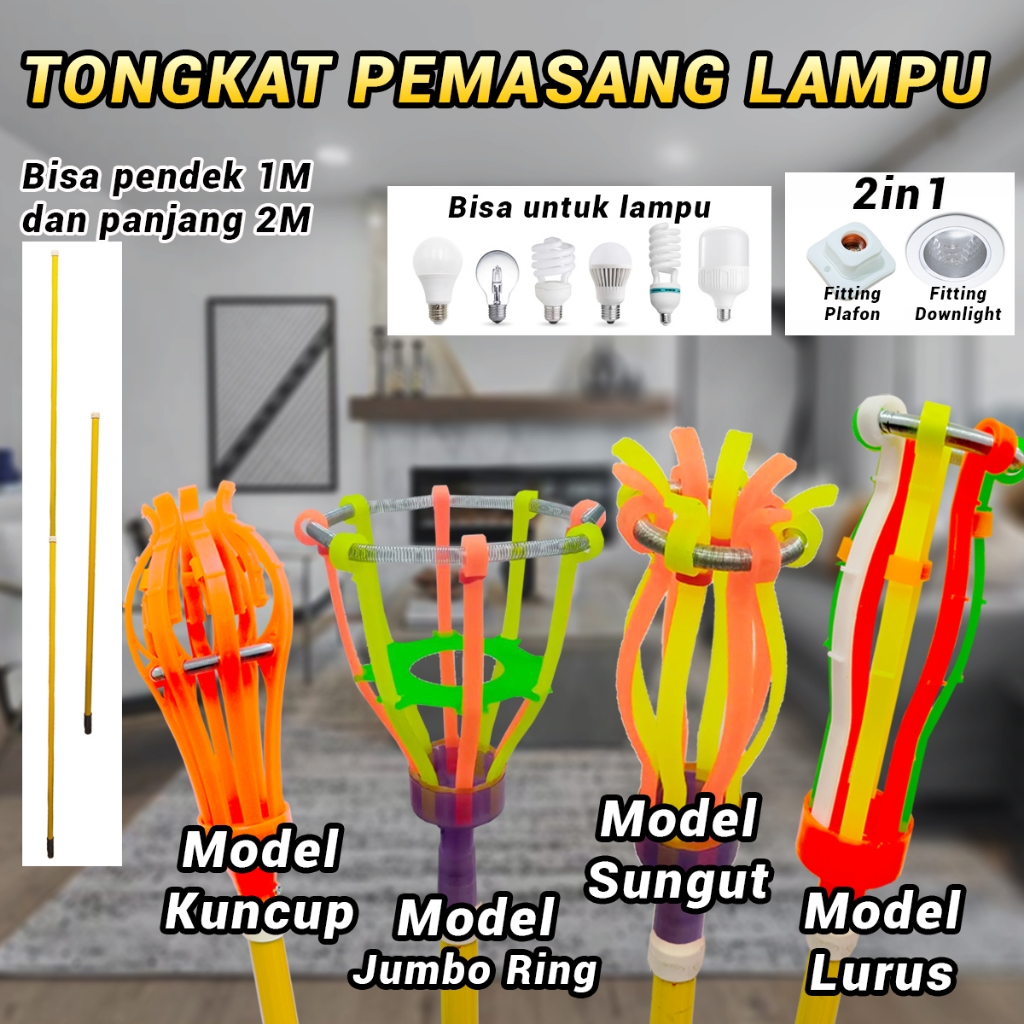 Jual Tongkat Stick Pengganti Pemasang Bohlam Lampu Downlight 2in1 ...