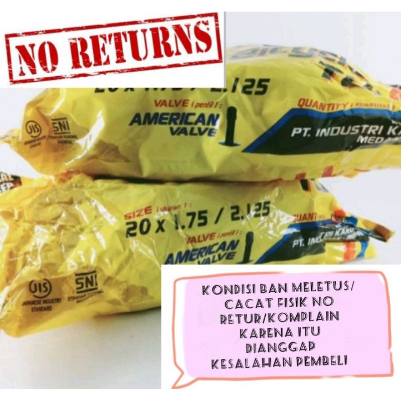 Jual BAN DALAM SEPEDA UKURAN 20 X 1.75-2.125 | Shopee Indonesia