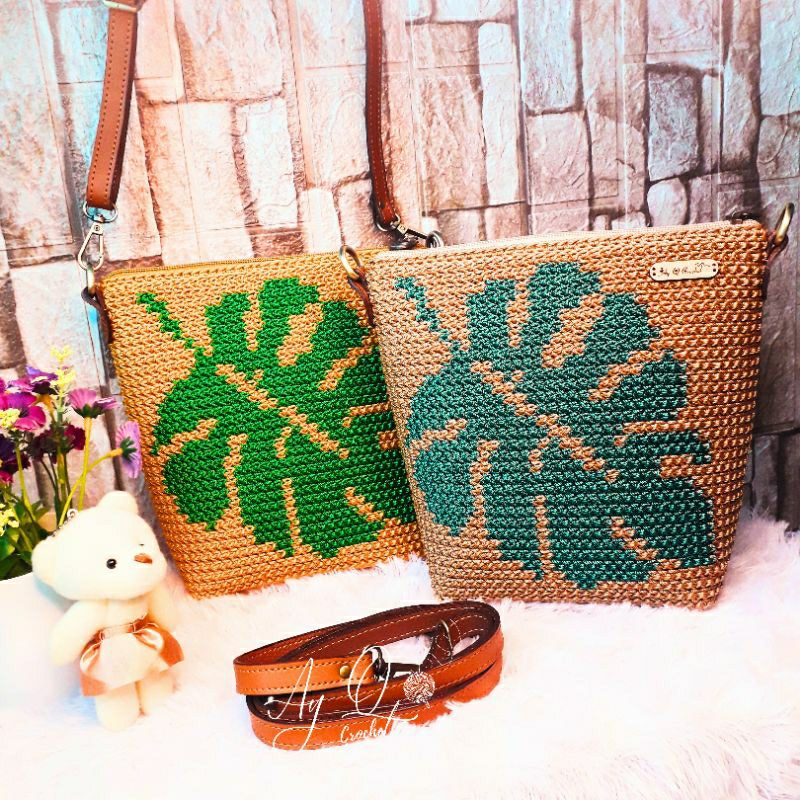 Jual tas rajut jaring monstera /monstera lou bag | Shopee Indonesia