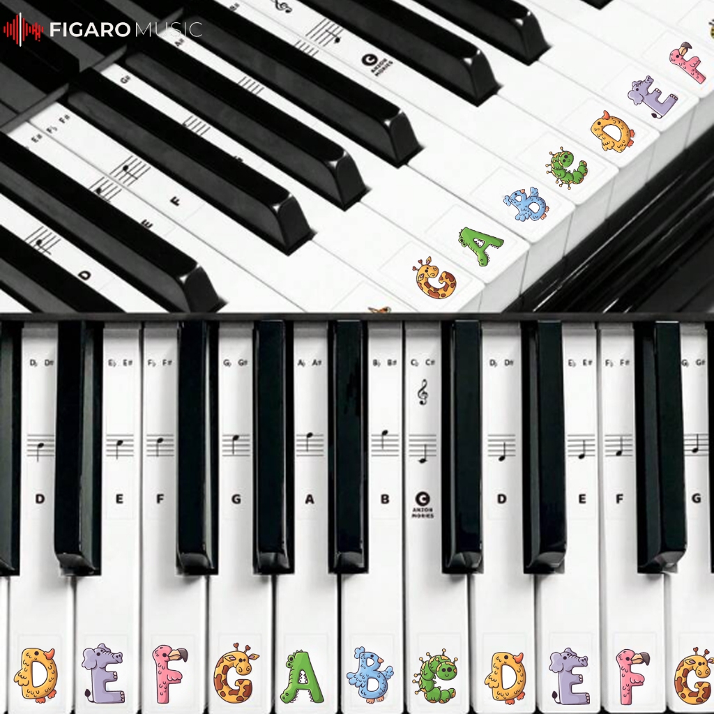 Jual Stiker Piano keyboard Kids Cartoon Cute Animals Sticker Tuts Piano ...