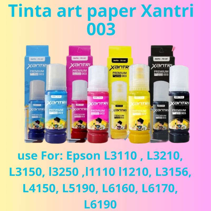 Jual Tinta art paper Xantri 003 Epson l3110 l3210 l3250 l3150 l1110 ...
