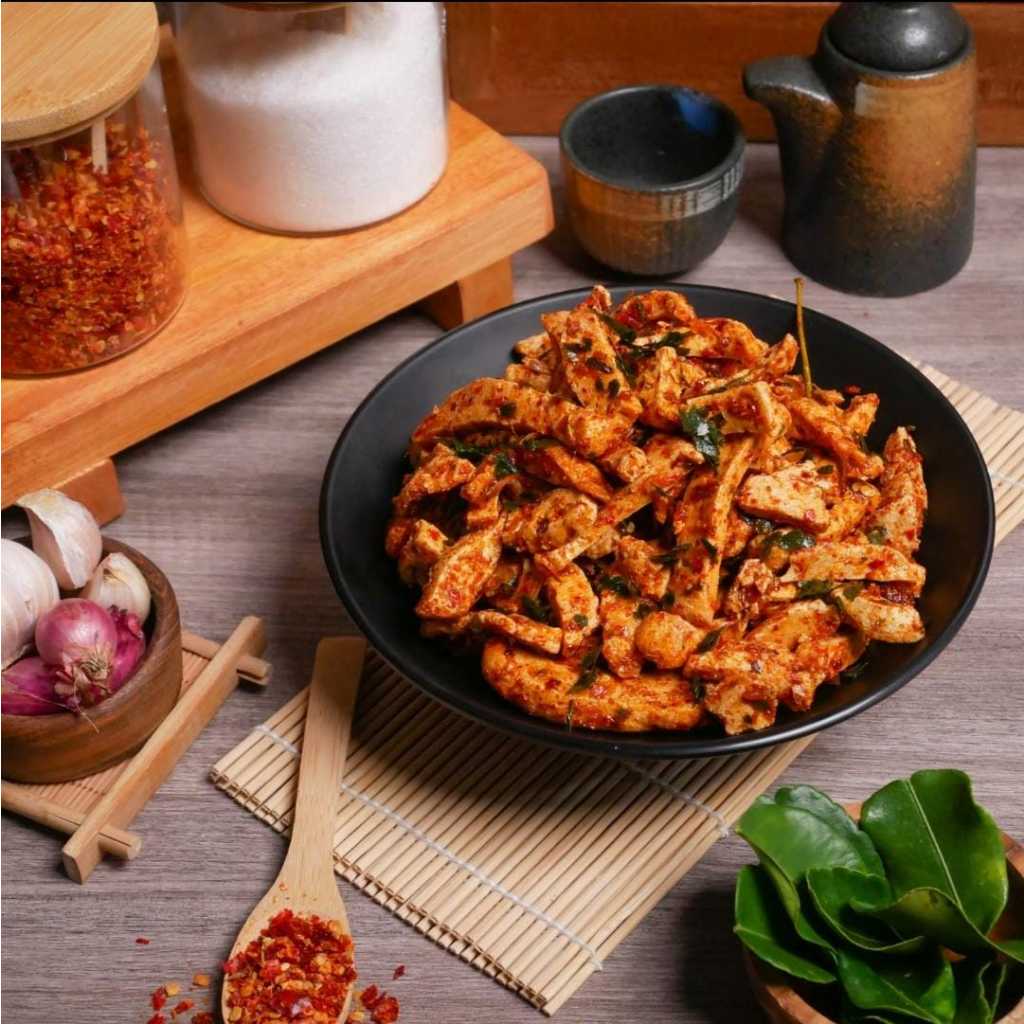 Jual 250 GRAM BASRENG STICK PEDAS DAUN JERUK | BASO GORENG PEDAS DAUN ...