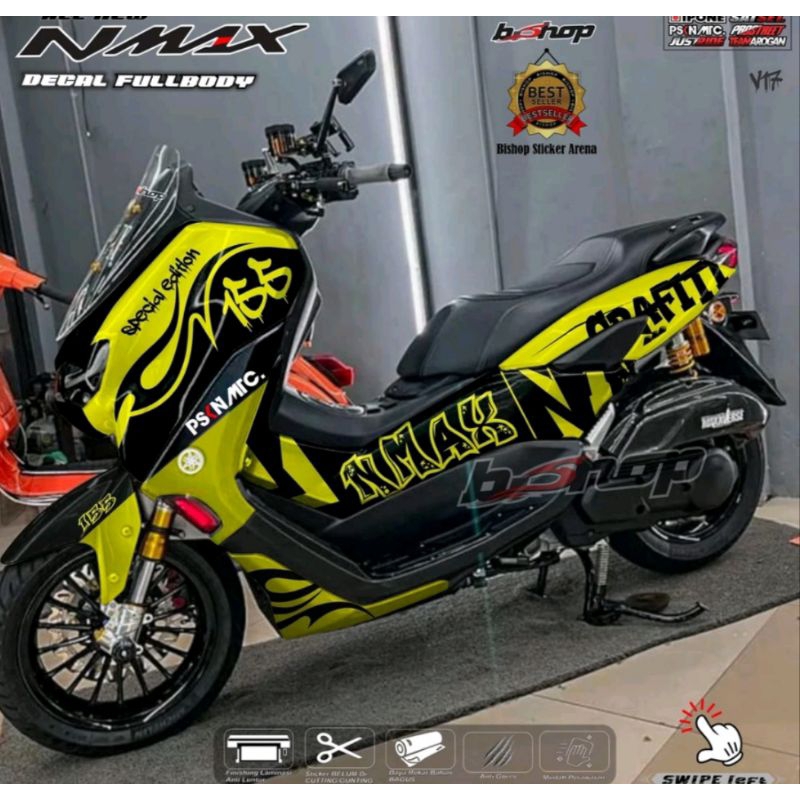 Jual stiker decal all new nmax full body motif grafiti kuning | Shopee ...