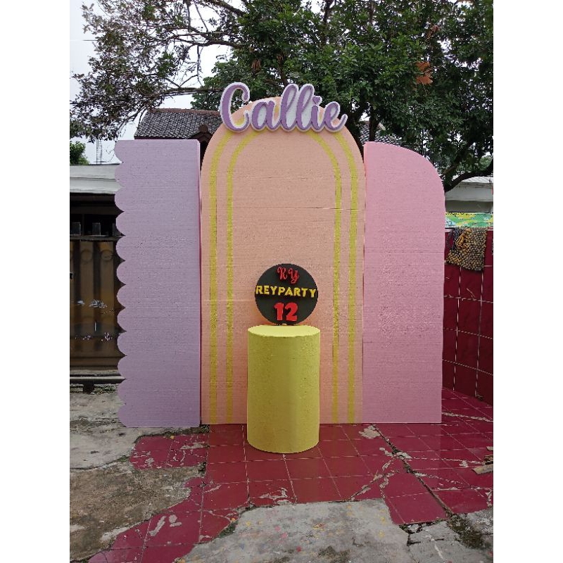 Jual PAKET HEMAT BACDROF Jorge 3 PCS + NAMA 80CM + MEJA TABUNG 60CM ...