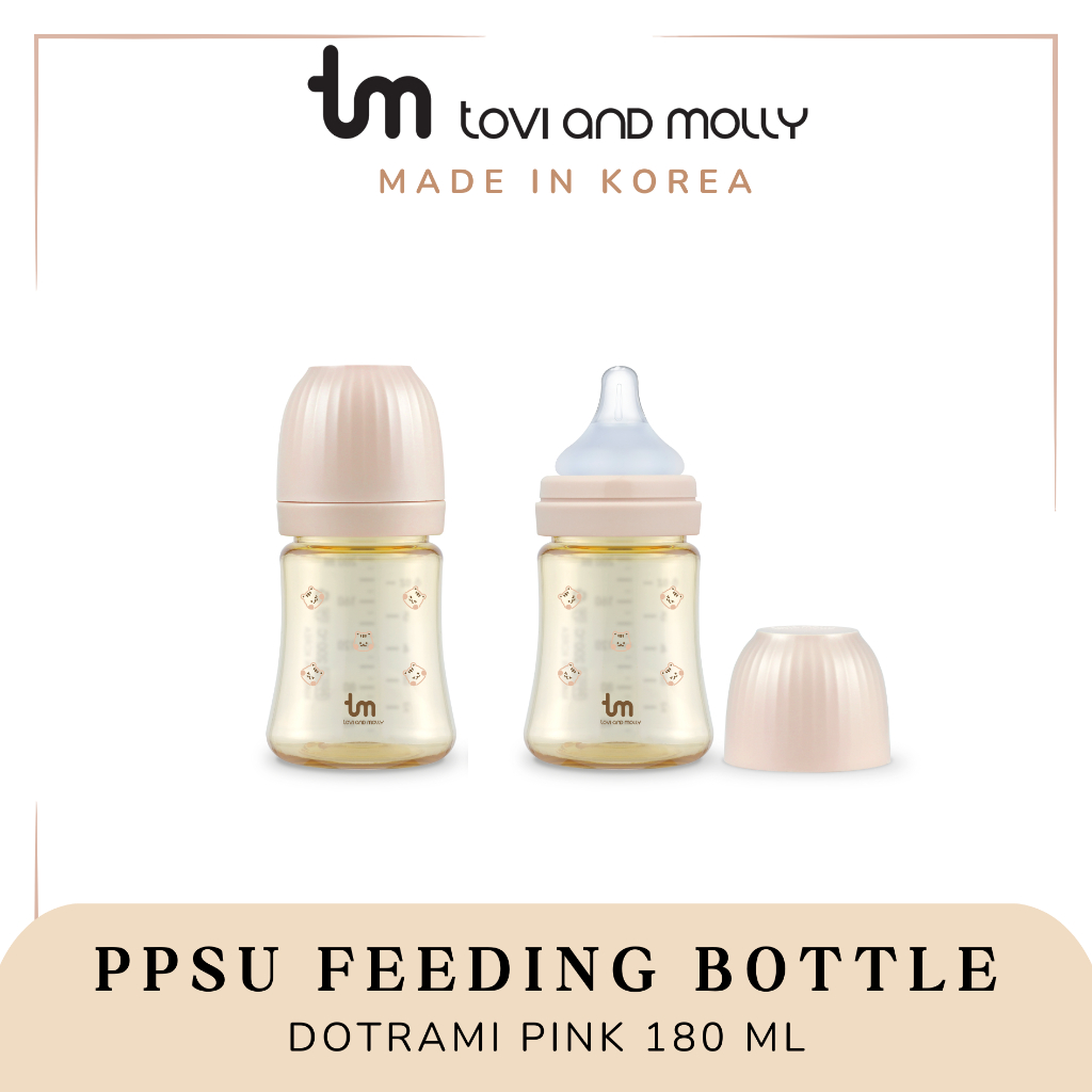 Jual TM Tovi and Molly Dot Rami Pink 180 ml PPSU Baby Feeding Bottle Wide Neck / Tovi&Molly Made ...