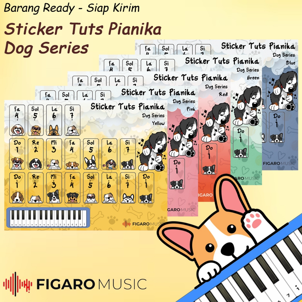 Jual Stiker Pianika - Sticker Tuts Pianika Melodica Seri Anjing ...