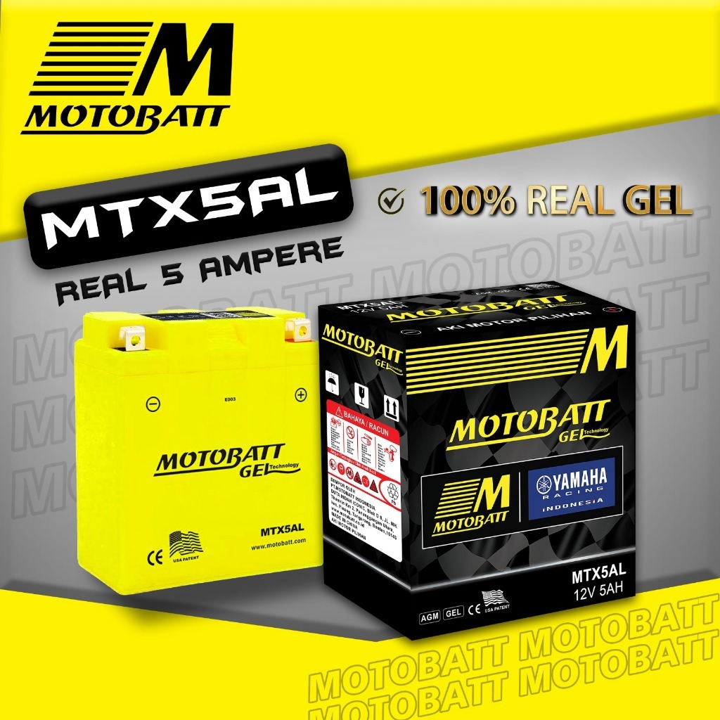 Jual AKI ACCU KERING GEL- MOTOBATT MTX5AL - Supra, Megapro, Jupiter ...