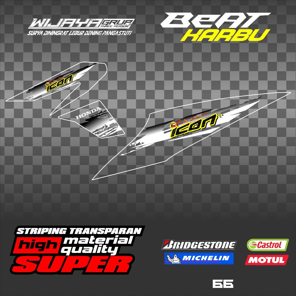 Jual Striping beat karbu honda transparan uv viral icon new desain ...