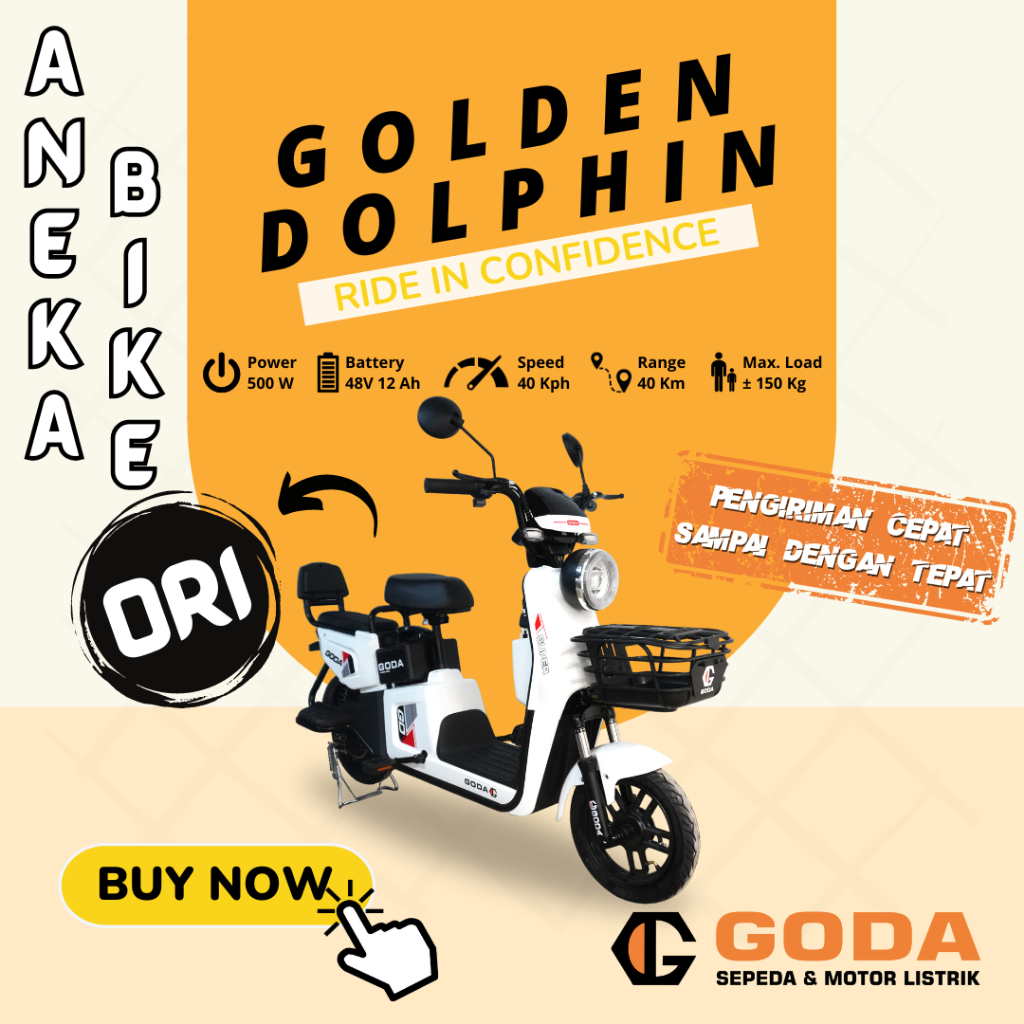 Jual Sepeda Listrik GODA GD146DS Garansi Resmi-GD 146 DS Golden Dolphin ...