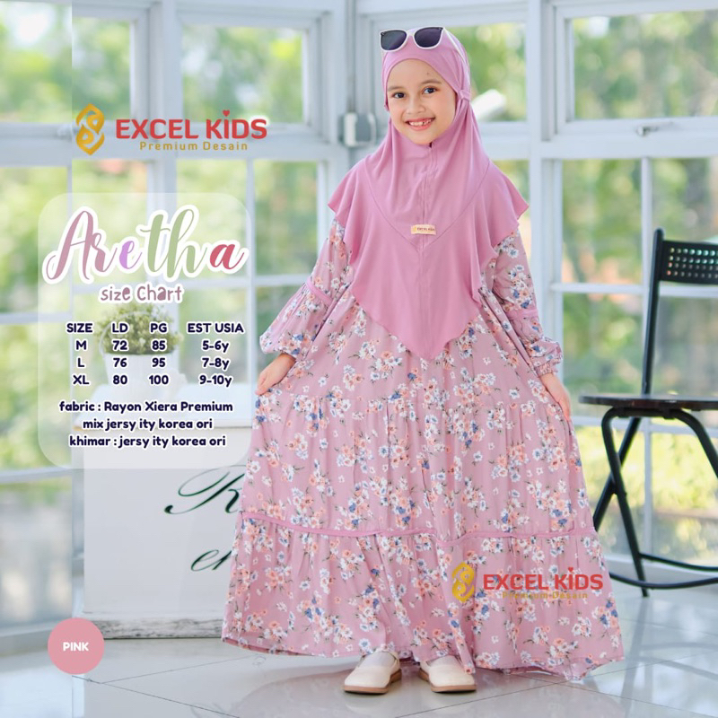 Jual ARETHA GAMIS SET HIJAB EXCEL GAMIS MUSLIM ANAK TERBARU 2024 ...