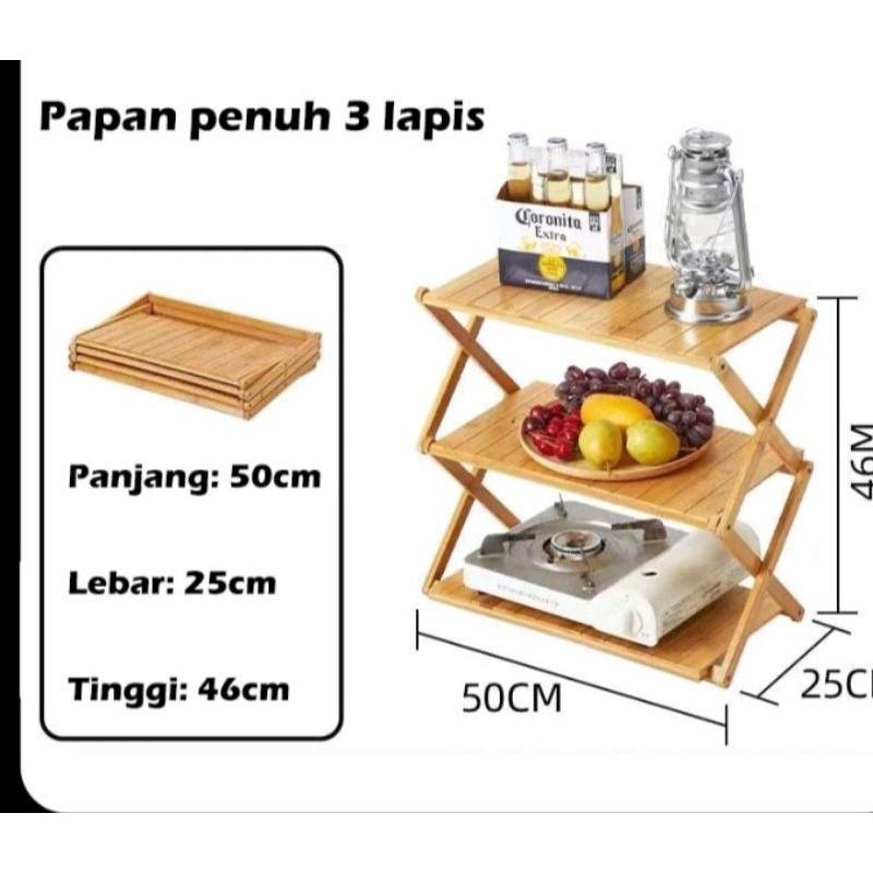 Jual rak lipat camping kayu/rak lipat | Shopee Indonesia