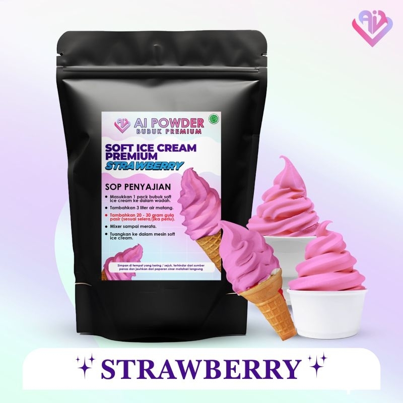 Jual Strawberry Bubuk Soft Ice Cream Premium The Best 1Kg | Shopee ...