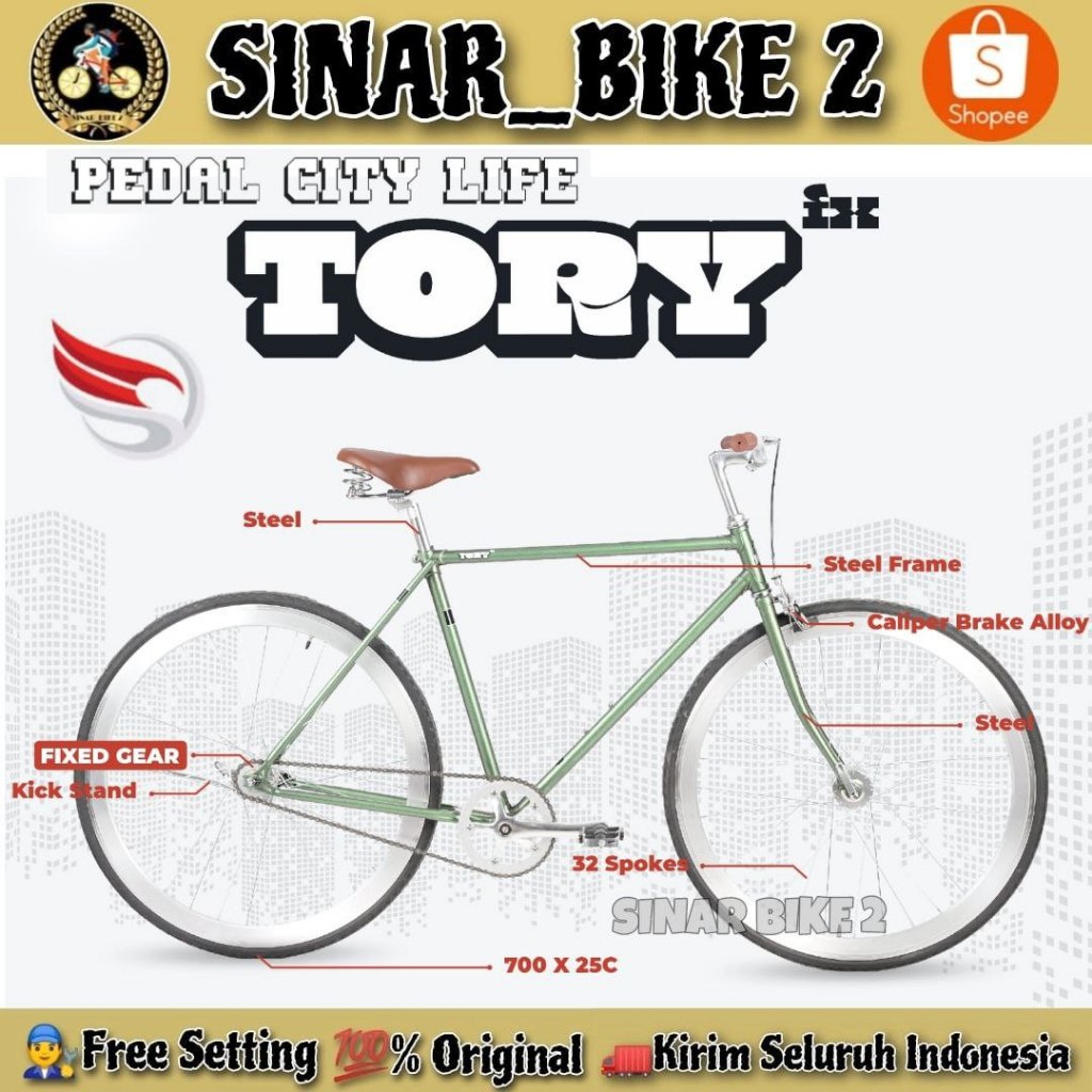 Jual Sepeda Fixie ELEMENT TORY FX 1 Speed 700c | Shopee Indonesia
