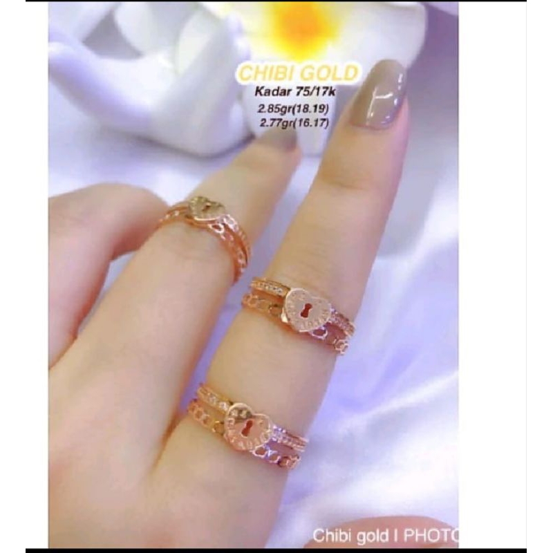 Jual CHIBI GOLD- cincin emas italy 750 kadar 17k Chibi gold | Shopee ...