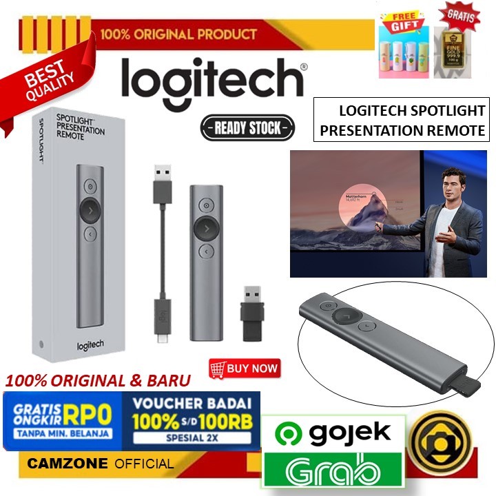 Jual Logitech Spotlight Wireless Presentation Remote - presenter ...