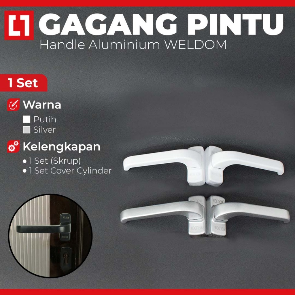 Jual Handle Gagang Pintu Swing Aluminium 0816 Besar Powder Coat ...