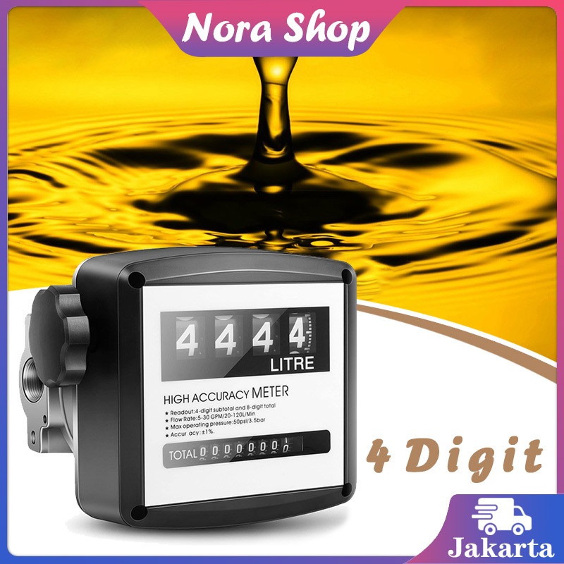 Jual Flow Meter 4 Digit 1 Inch High Accuracy Diesel Oil Turbine Flow ...