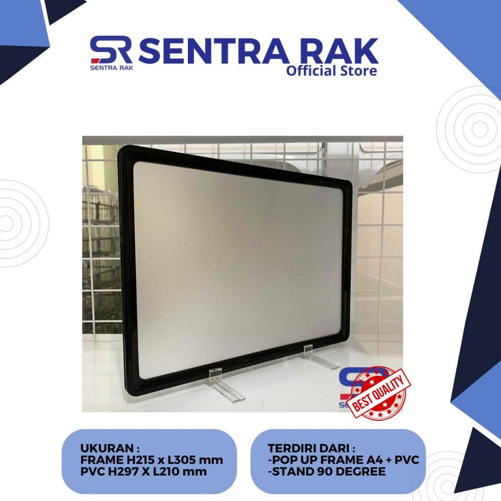 Jual Frame Promosi A4 + Stand Frame 90 degree - Clear | Shopee Indonesia