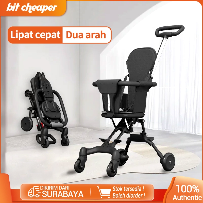 Jual Troli bayi lipat dua arah 4 roda/troli lipat portabel dengan tenda ...
