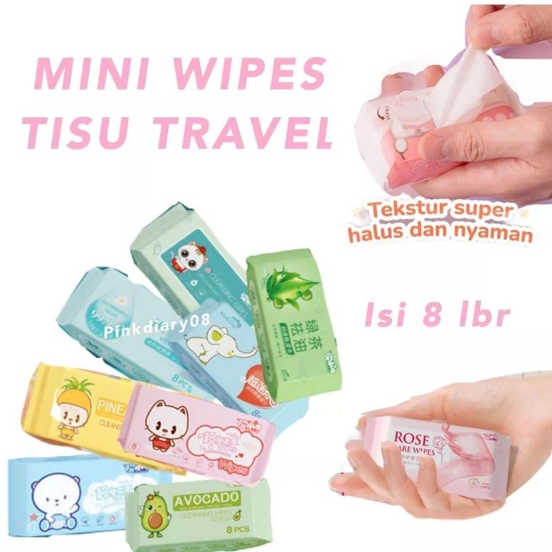 Jual [SATUAN] TISU BASAH MINI WET TISSUE TRAVEL PRAKTIS KECIL SATU PAK ...