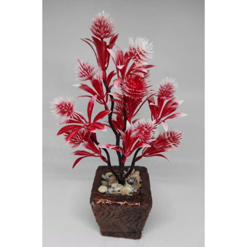 Jual Bonsai Bunga Pinus Plastik Siap Pakai Bonsai Bunga Ada Vas Bonsai ...