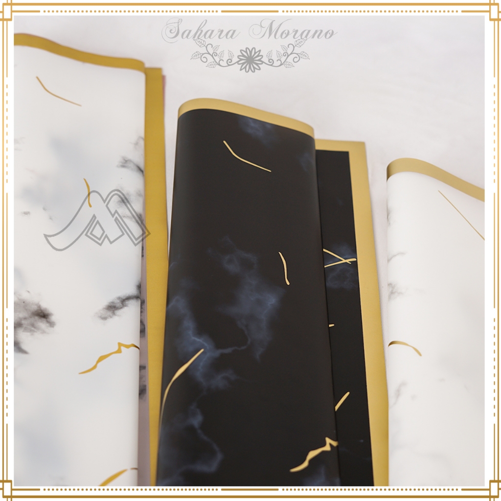 Jual 20 Pcs Flower Wrapping Cellophane Marble/ Wrapping Paper Motif ...