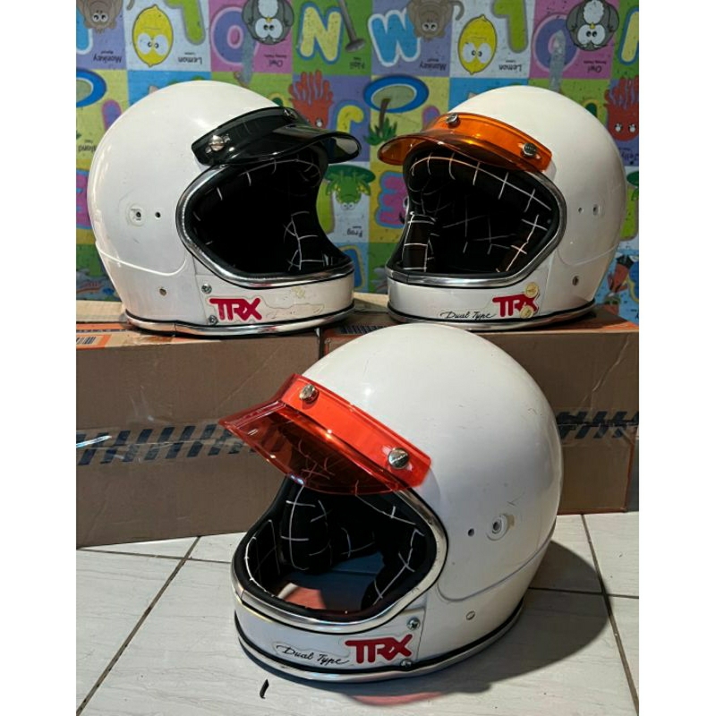 Jual Helm TRX moncong pendek original helm TRX custom helm TRX jadul ...