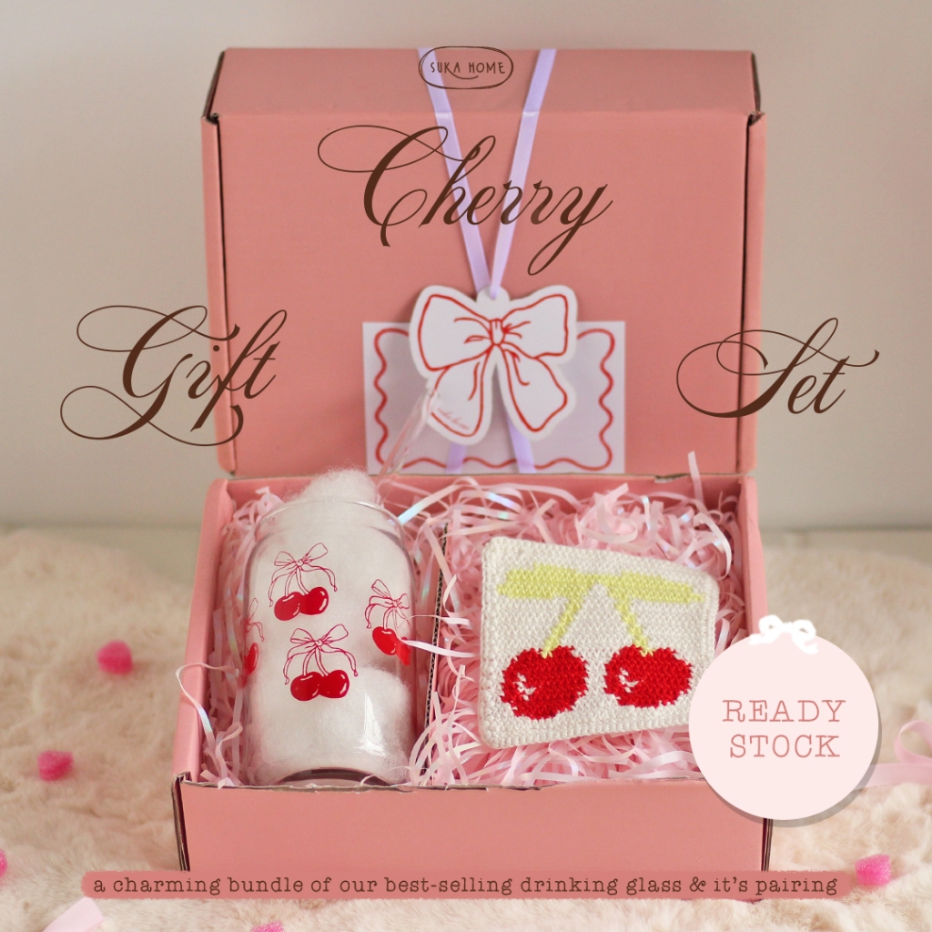 Jual Cherry Gift Set Kado Unik Hampers Gelas Lucu ala Korea Bundle by ...