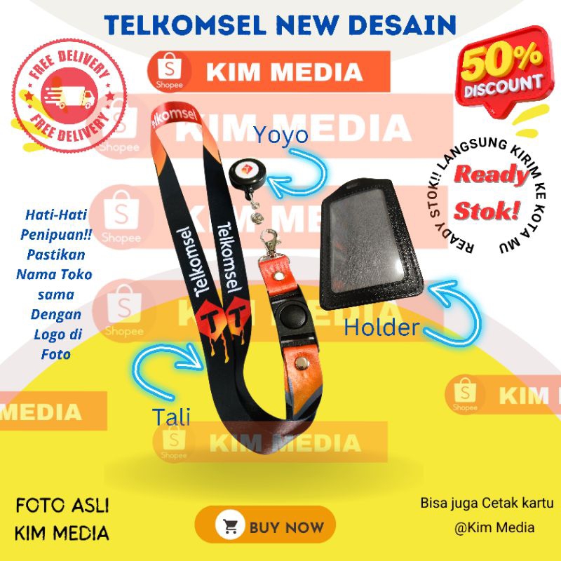 Jual Tali ID Card Telkomsel Baru NEW DESIGN | Lanyard idcard Telkomsel ...