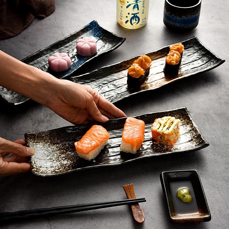 Jual rG JAPAN Series Sushi Long Plate piring makan keramik panjang ...
