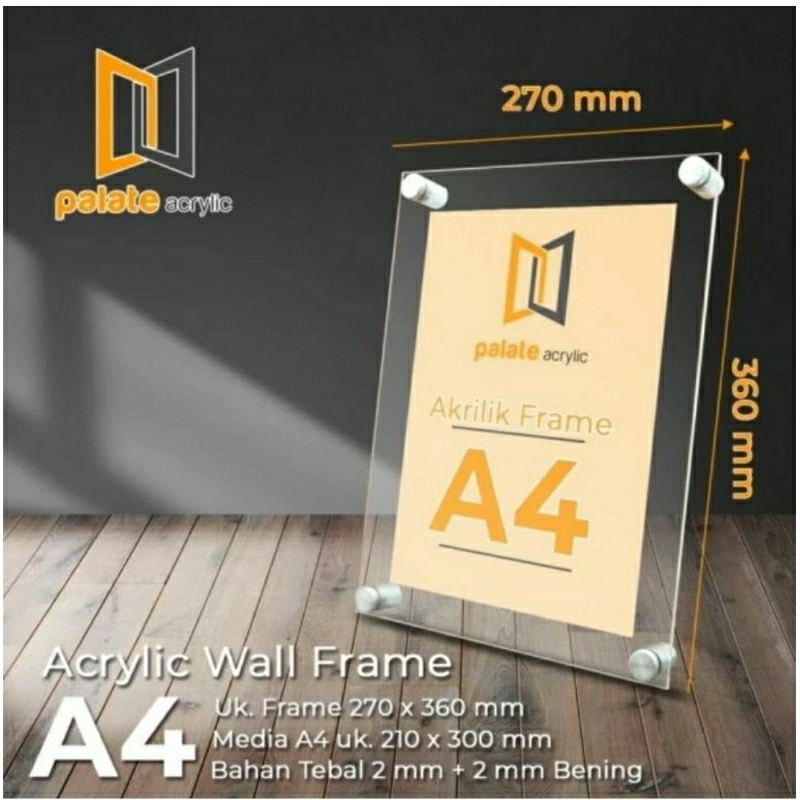 Jual ACRYLIC/AKRILIK WALL FRAME A4 POTRAIT/LANDSCAPE | Shopee Indonesia