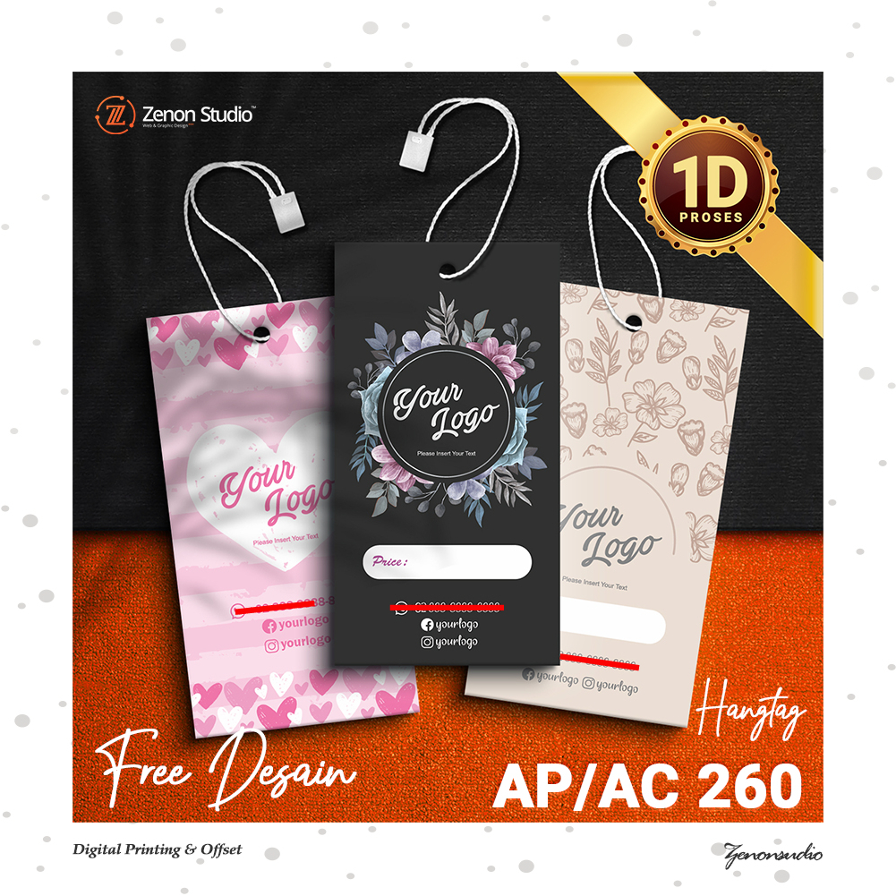 Jual Hangtag Label Baju Custom 260 gsm 1 Sisi (Free Desain) | Shopee ...