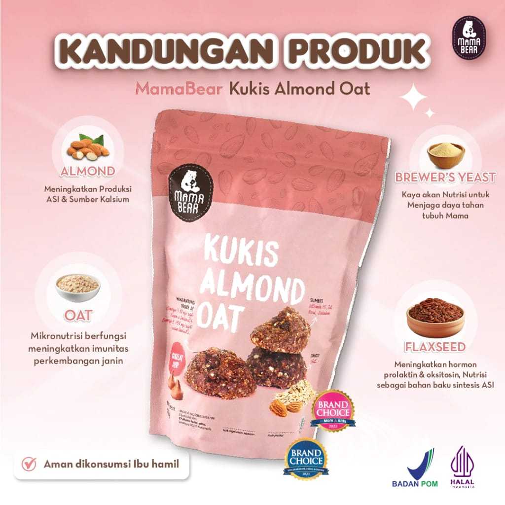 Jual Mama Bear Kukis Almond Oat / Snack Busui / Cookies / Camilan Ibu ...
