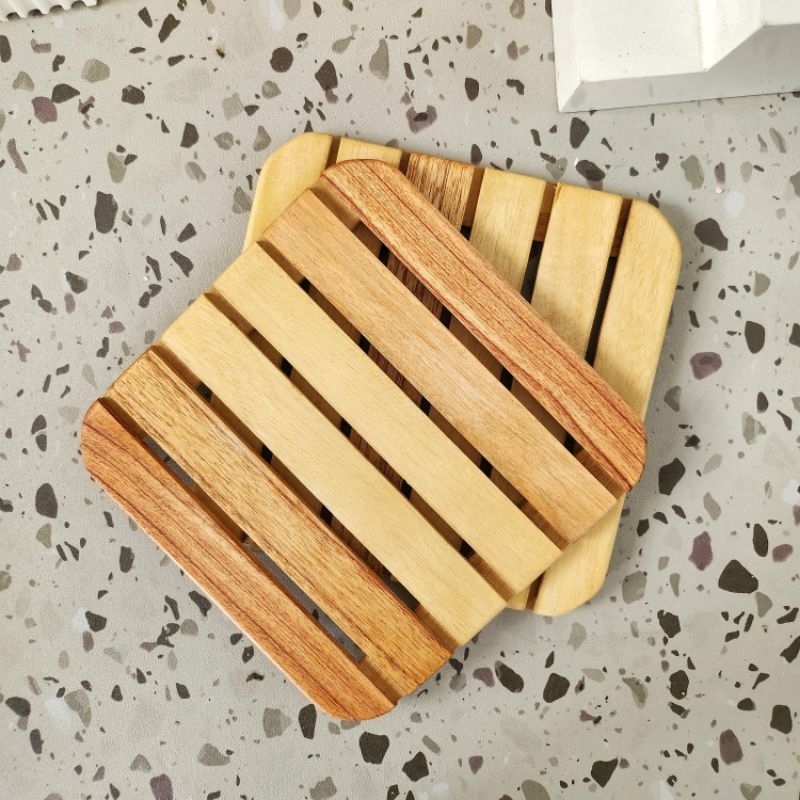 Jual tatakan kayu palet besar 20cm - wooden coaster - props foto ...