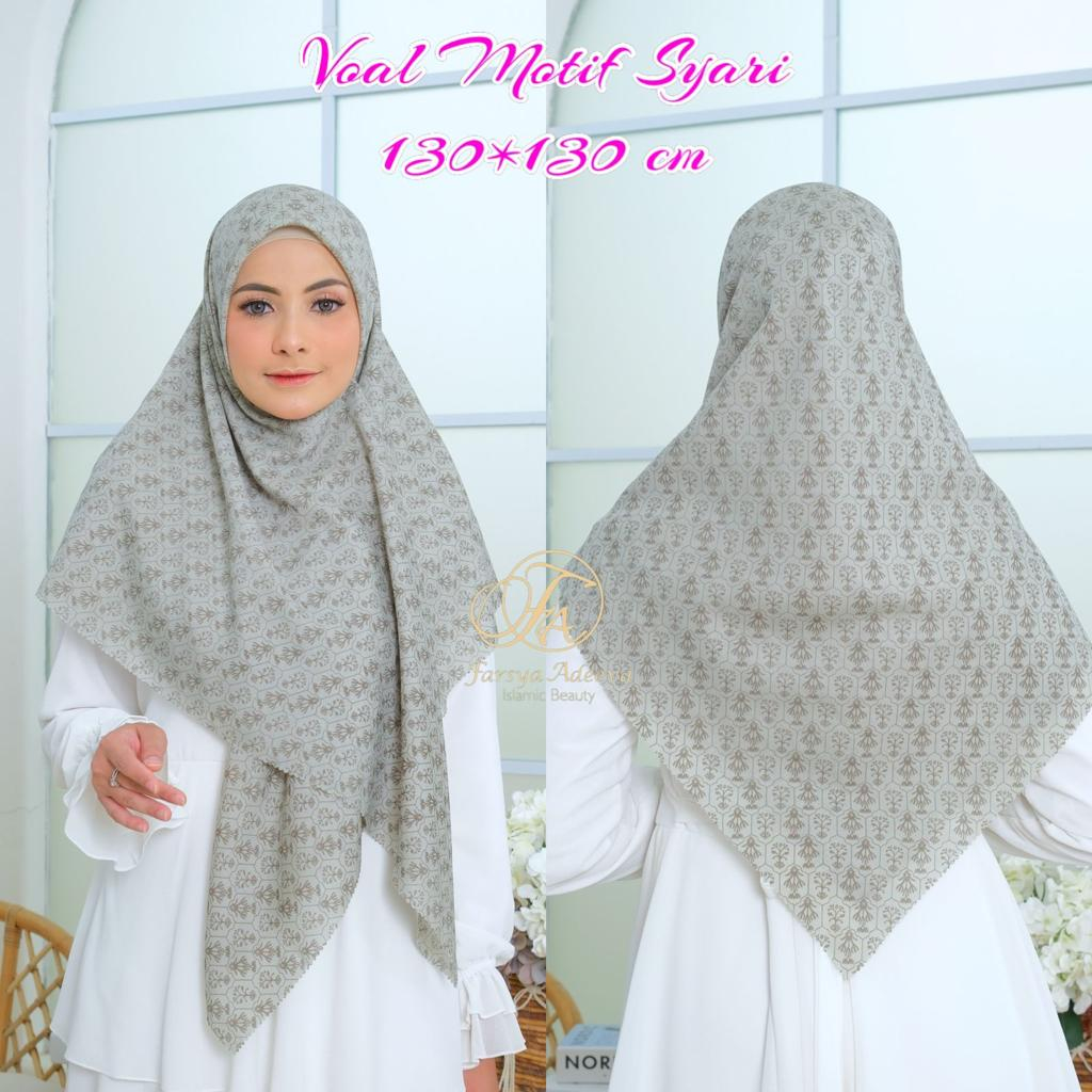 Jual Hijab Motif Syari Terbaru Segiempat motif syari Lasercut 130x130 Hijab Voal Syari safa ...