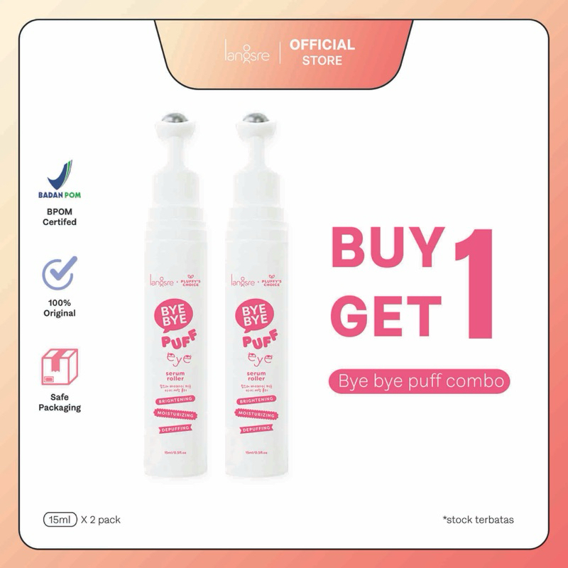 Jual B1G1 - Langsre x Pluffy's Choice Bye Bye Puff Eye Serum Roller 15ml | Shopee Indonesia
