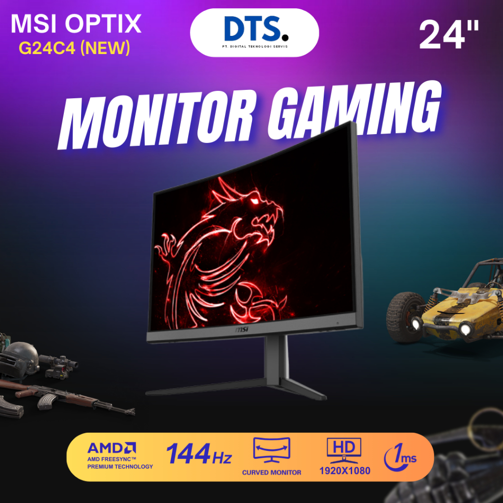 Jual MSI OPTIX G24C4 (NEW) CURVED GAMING MONITOR [1080p, 144Hz ...