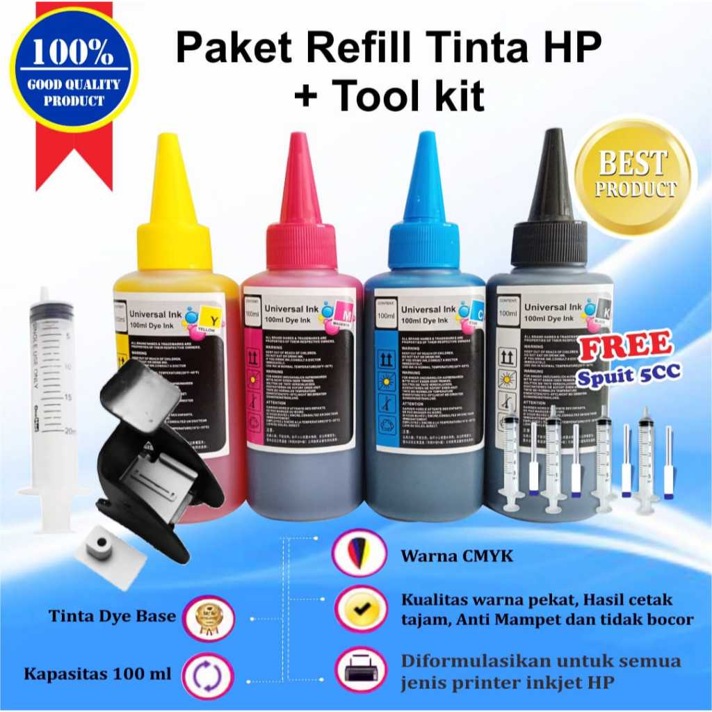 Jual Paket Refill Tinta Printer HP 680 678 682 802 803 703 704 46 60 61 ...