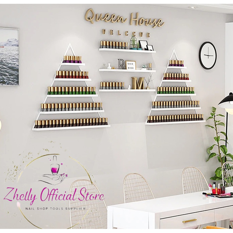 Jual Rak Kutek Segitiga Aesthetic – Display Nail Art / Rak Pajangan ...